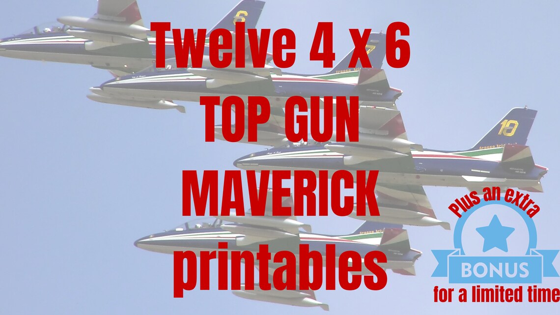 Top Gun Maverick Downloads 4 X 6 High Quality PDF Printables for Party ...