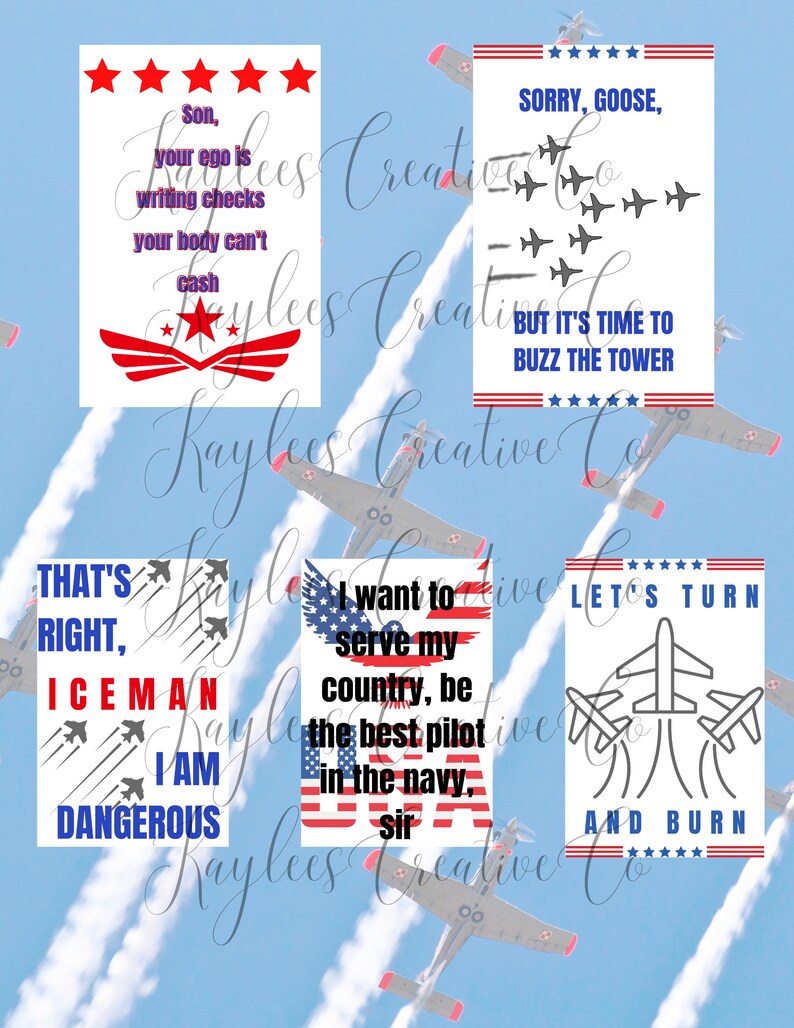 Top Gun Maverick Downloads 4 X 6 High Quality PDF Printables for Party ...