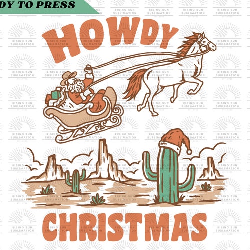 Howdy Christmas Country Design Ready to Press Sublimation - Etsy