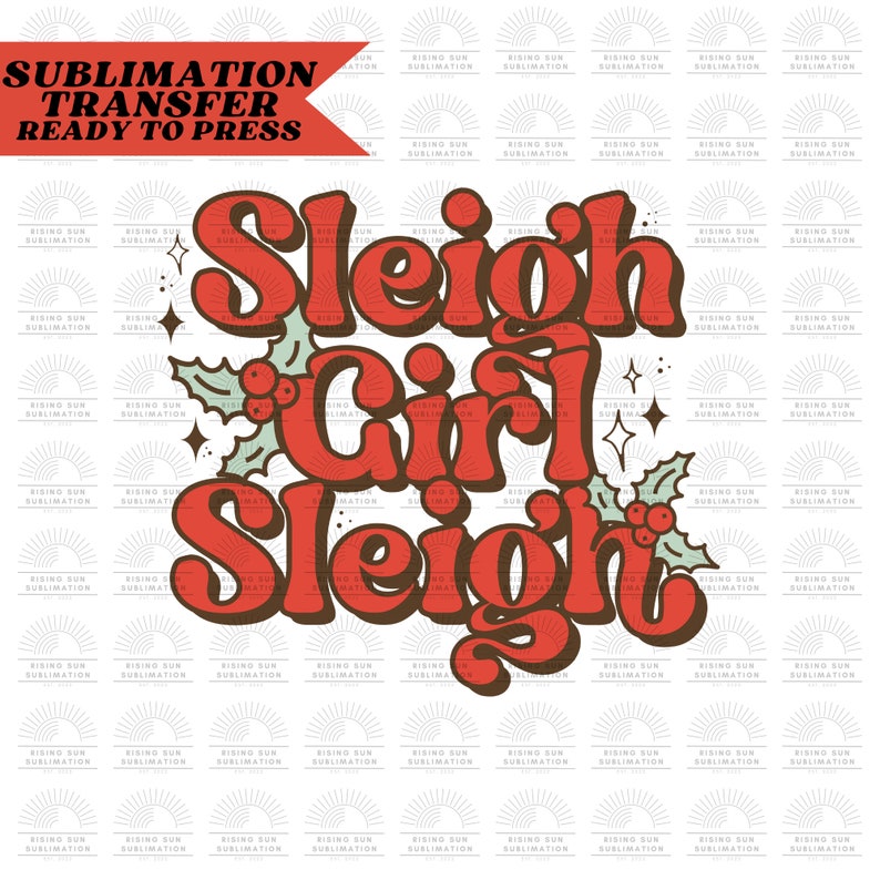 Retro Sleigh Girl Sleigh Design Ready to Press Sublimation - Etsy