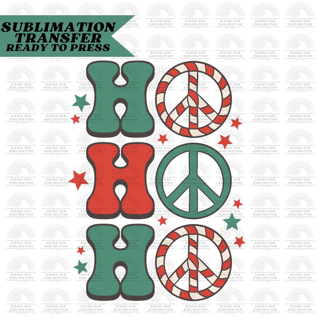 Ho Ho Ho Candy Cane Retro, Ready to Press Sublimation Print, Easy Subl ...