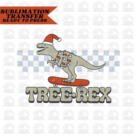 Tree Rex Dinosaur Christmas Design Ready to Press - Etsy
