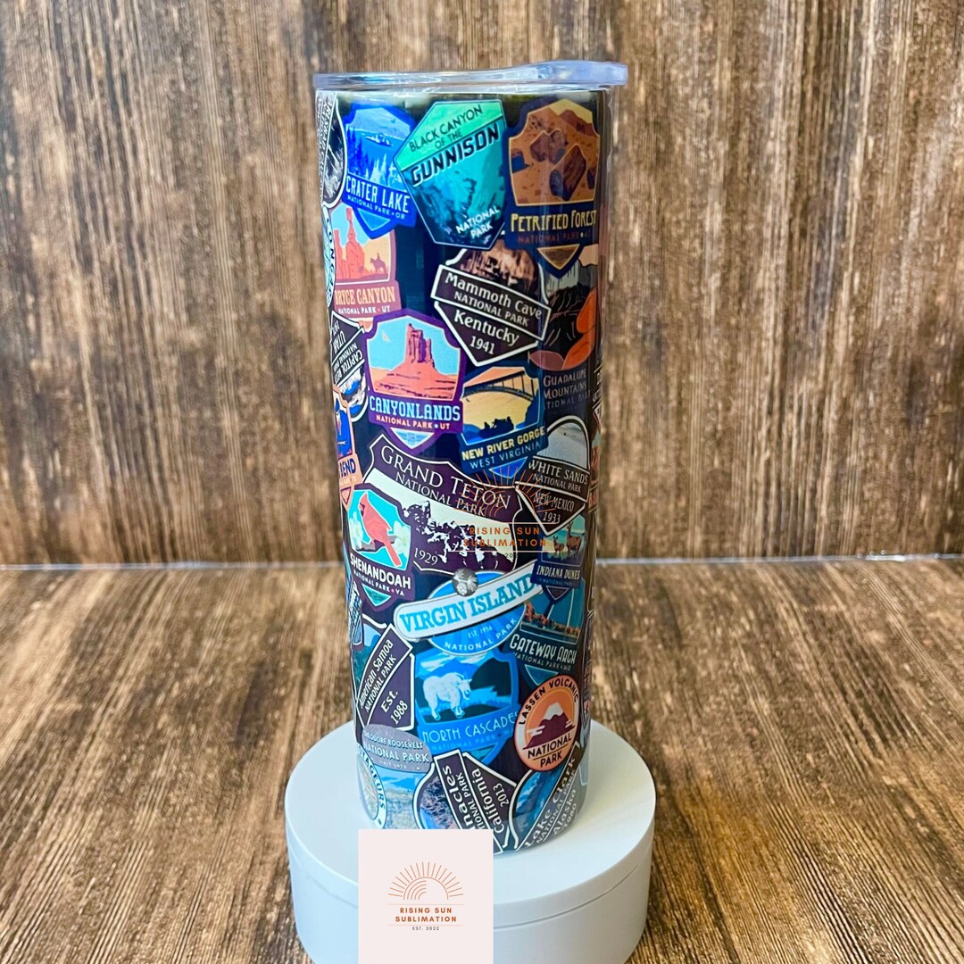 US National Parks Sticker Tumbler, 63 US National Parks Gift, National ...