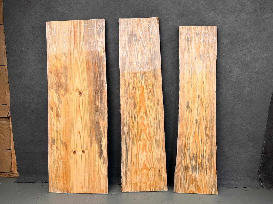 Blue Pine Wood Slabs, Rare Find Rainbow Pine, Live Edge Boards, DIY ...