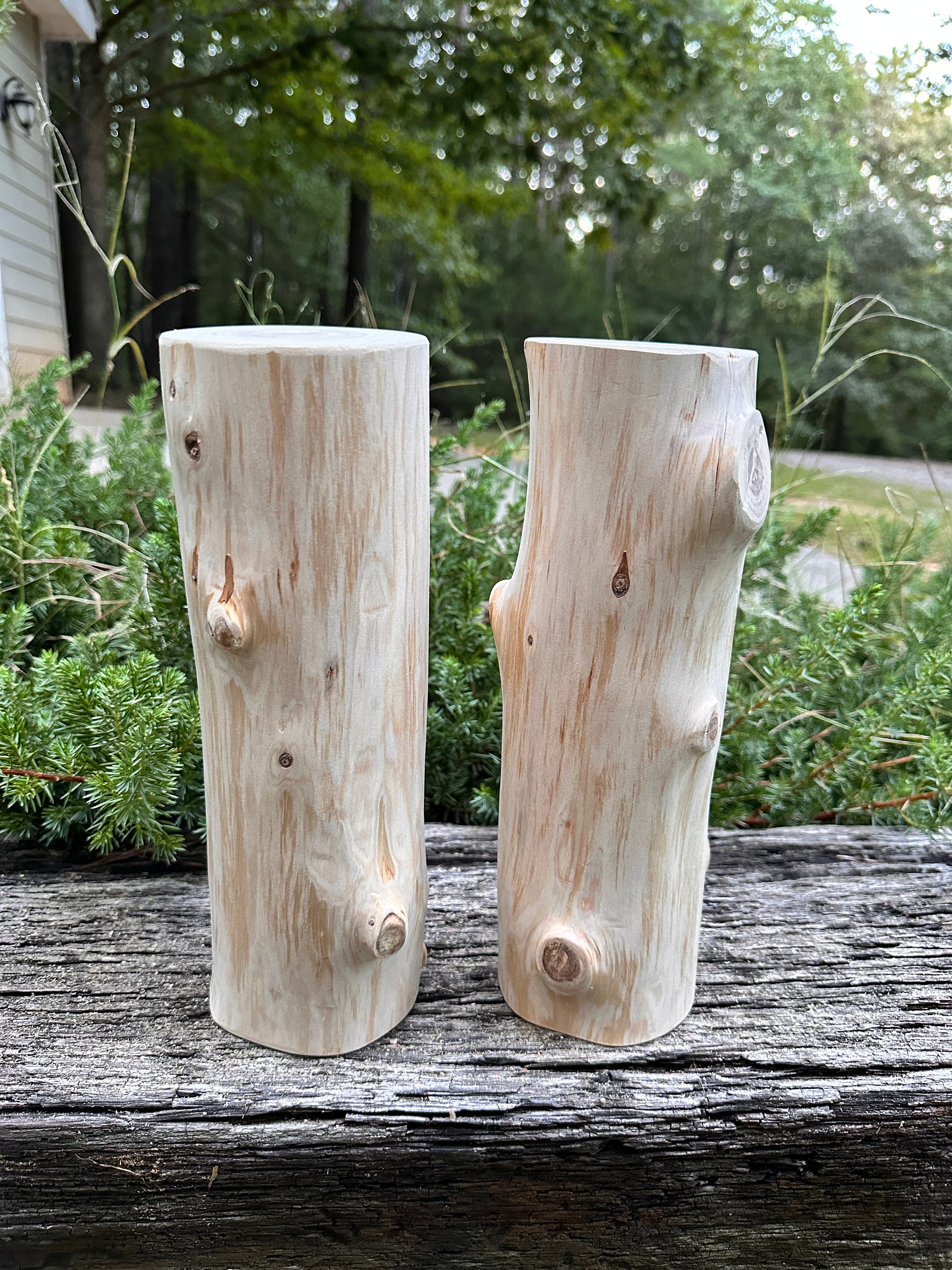 Debarked Cypress Tree Log Stumps Rustic Wedding Decor Rustic Table ...
