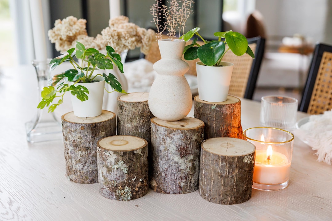 Tulip Poplar Wood Stumps Sets, Rustic Wedding Centerpieces, Organic ...