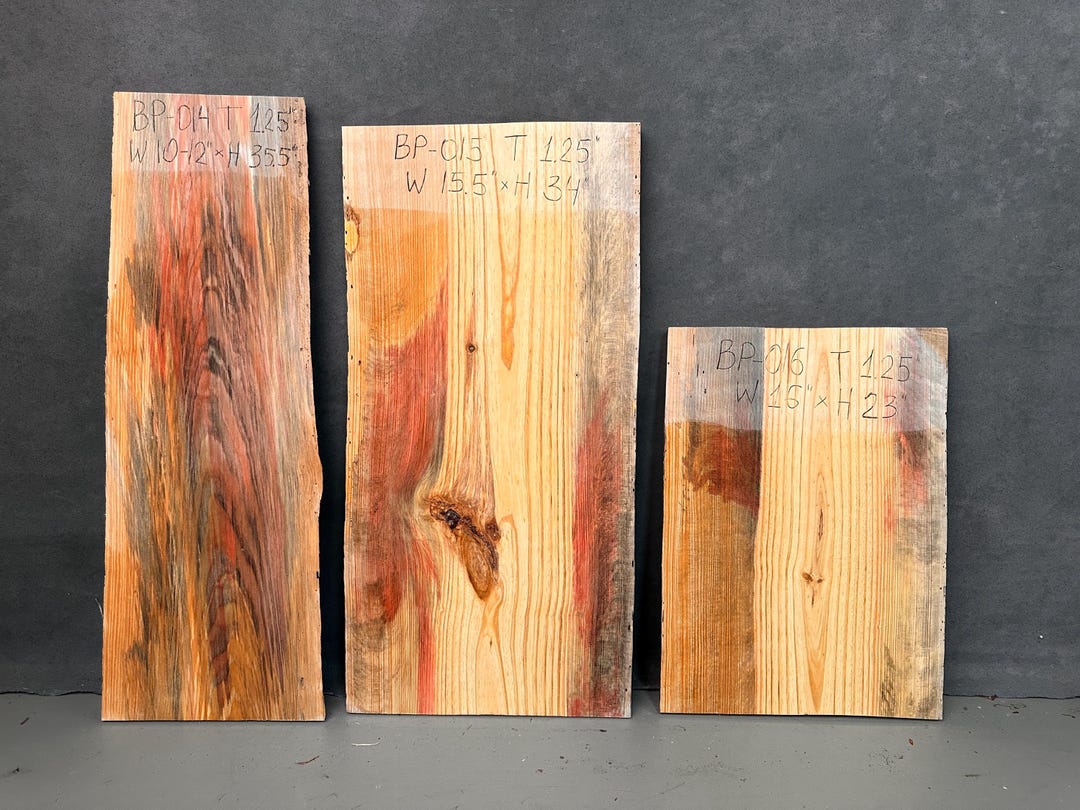 Blue Pine Wood Slabs, Rare Find Rainbow Pine, Live Edge Boards, DIY ...