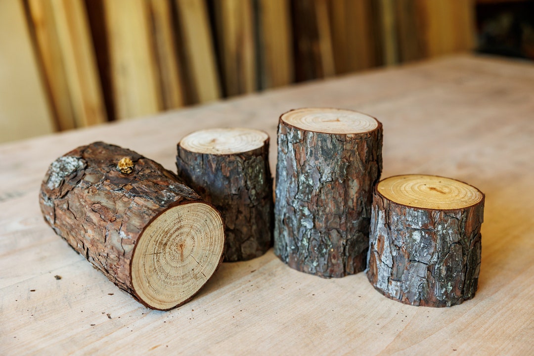 Pine Wood Stumps Sets, Rustic Wedding Centerpieces, Organic Rustic Log ...