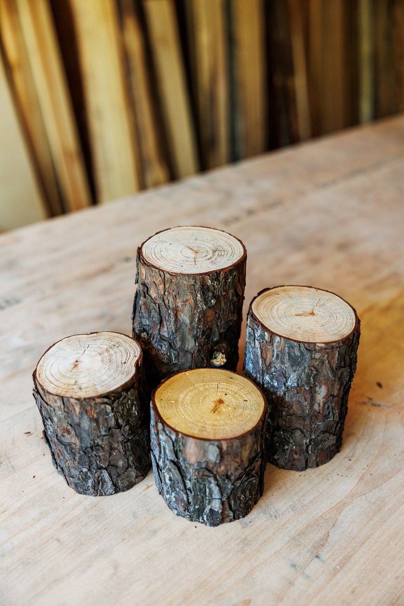 Pine Wood Stumps Sets, Rustic Wedding Centerpieces, Organic Rustic Log ...