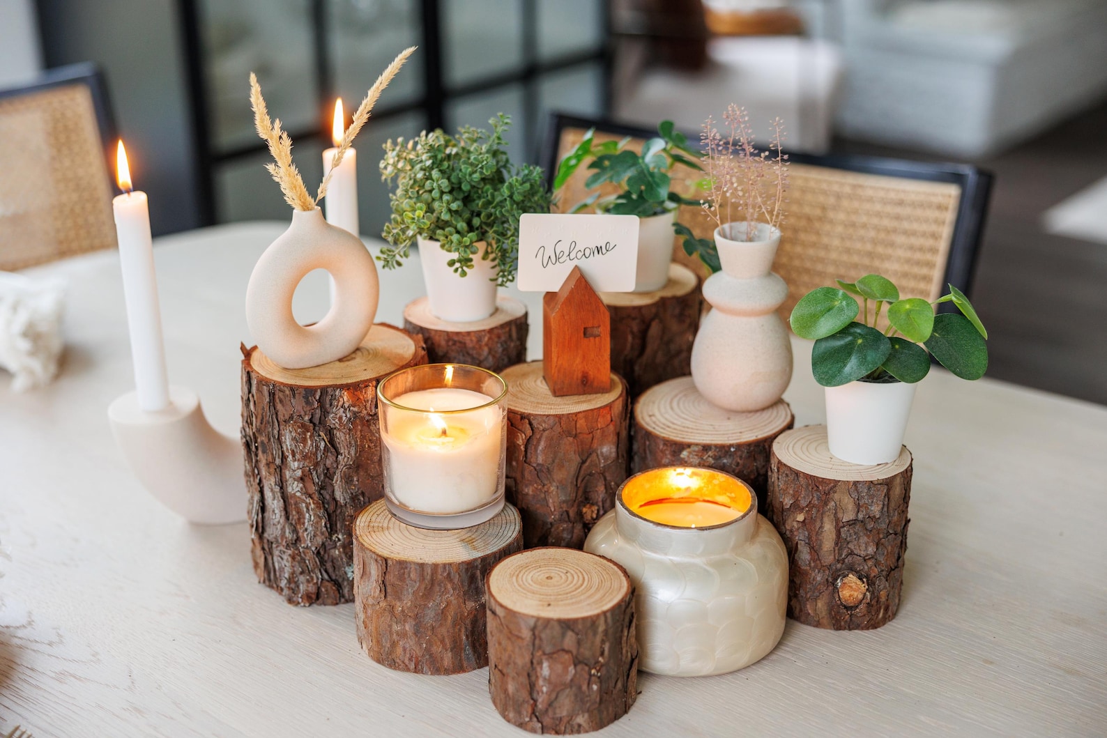 Pine Wood Stumps Sets, Rustic Wedding Centerpieces, Organic Rustic Log ...