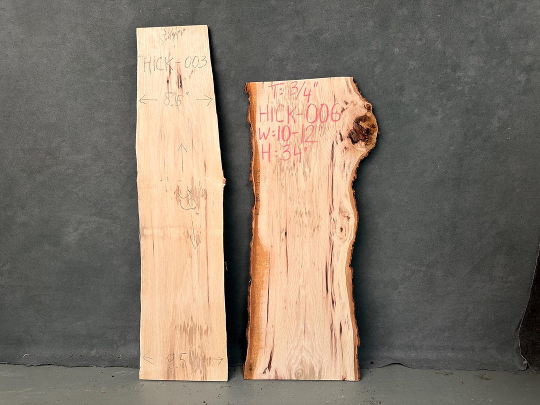 Hickory Wood Slabs, Live Edge Boards, DIY Woodworking Supplies, Live ...