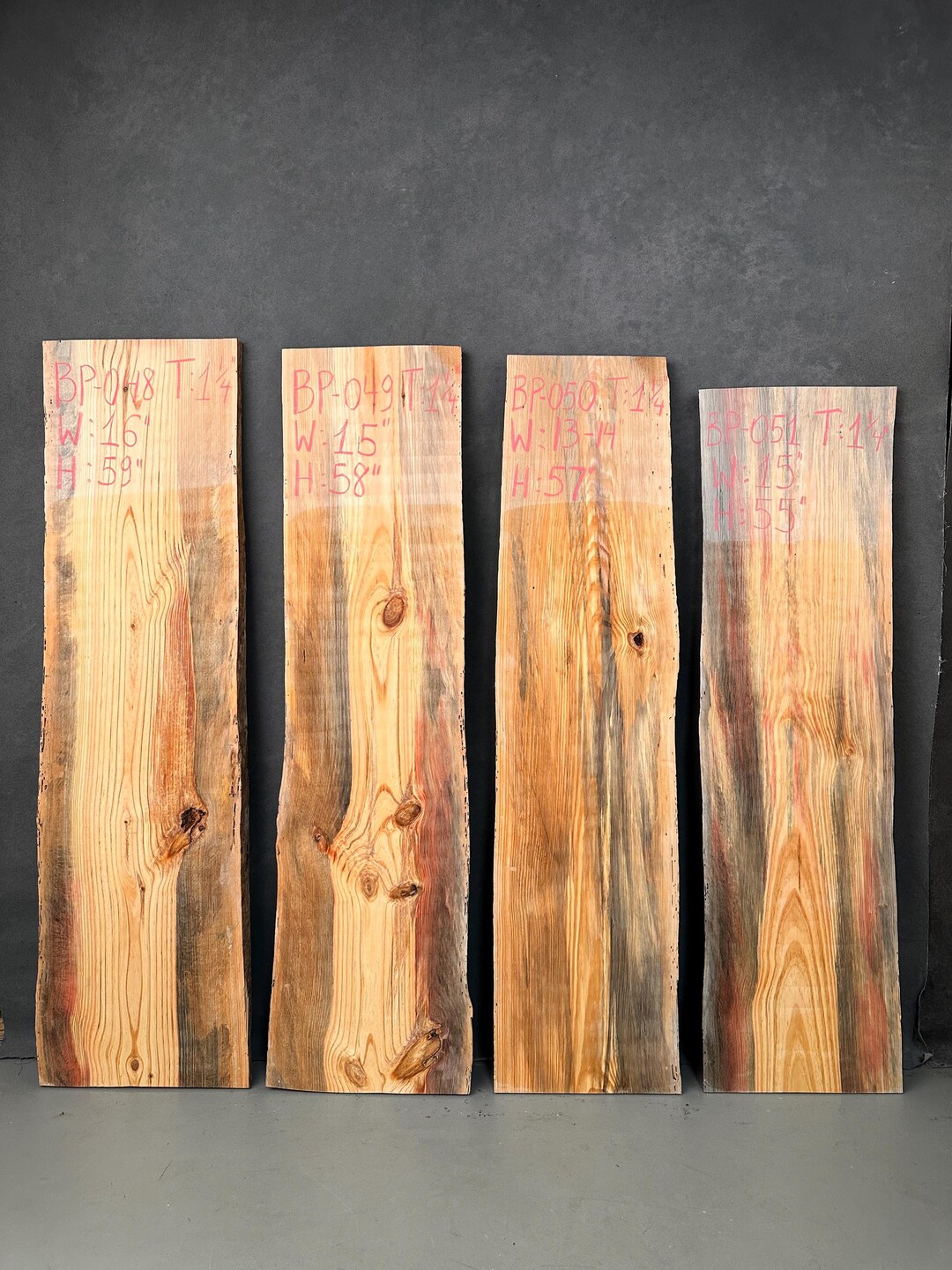 Blue Pine Wood Slabs, Rare Find Rainbow Pine, Live Edge Boards, DIY ...
