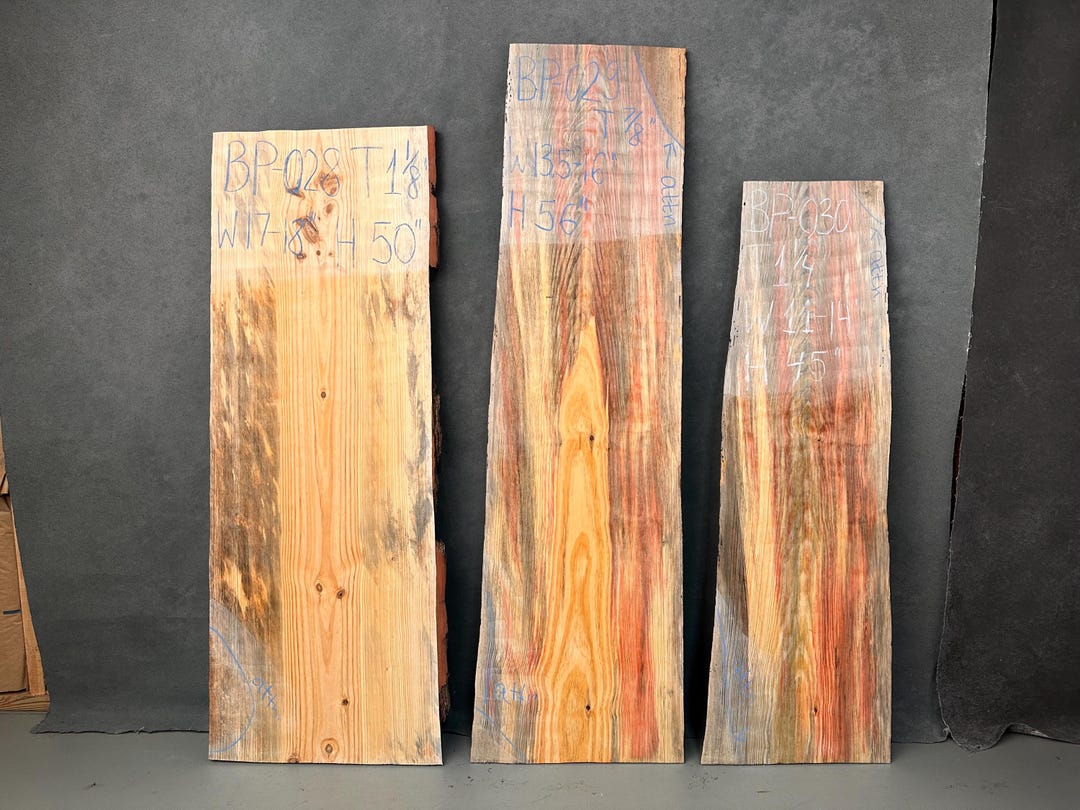 Blue Pine Wood Slabs, Rare Find Rainbow Pine, Live Edge Boards, DIY ...