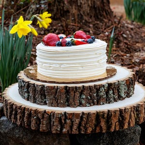 Wood Cake Stand, Large Wood Cookies, Wedding Table Decor, Table ...