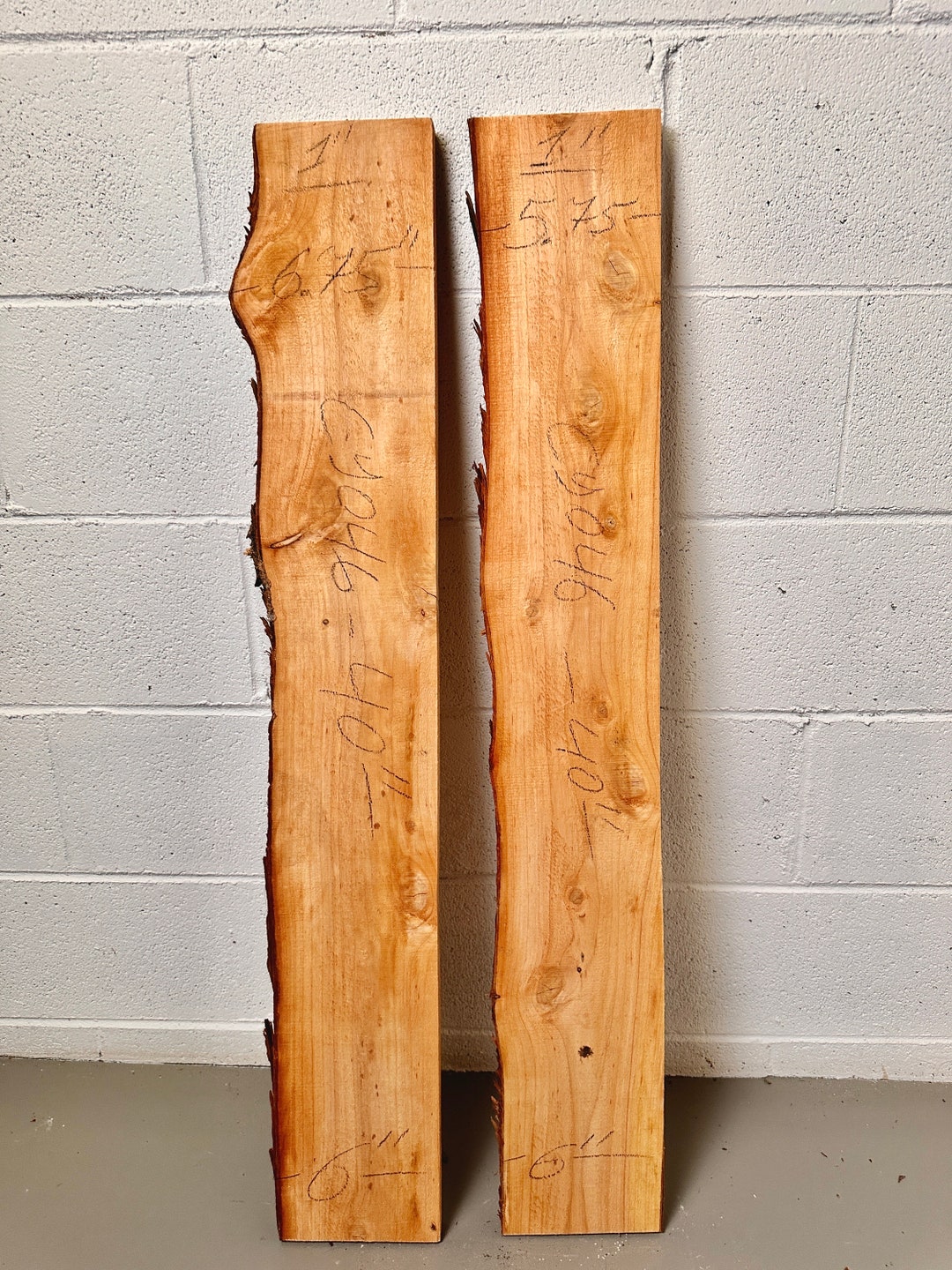 Cypress Wood Slab CY046 Set of 2 Live Edge Boards, DIY Woodworking ...