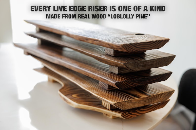 Live Edge Rustic Wood Riser, Farmhouse Decor, Kitchen Decor Stand, Wood ...