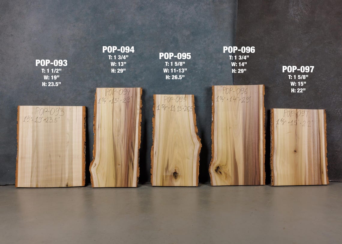 Tulip Poplar Wood Slabs, Live Edge Boards, DIY Woodworking Supplies ...