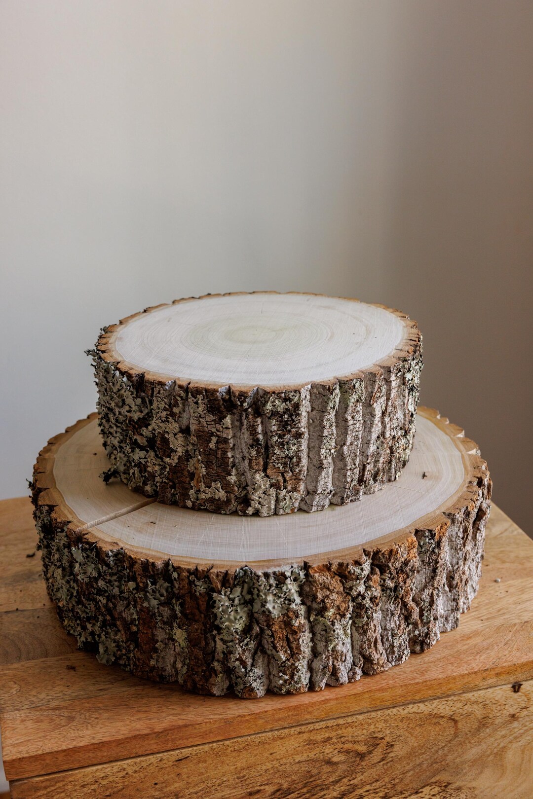 Wood Cake Stand, Large Wood Cookies, Wedding Table Decor, Table ...
