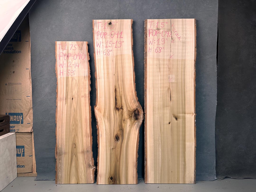 Tulip Poplar Wood Slabs, Live Edge Boards, DIY Woodworking Supplies ...