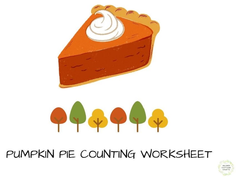 Counting Worksheet Printable-pumpkin Pie - Etsy