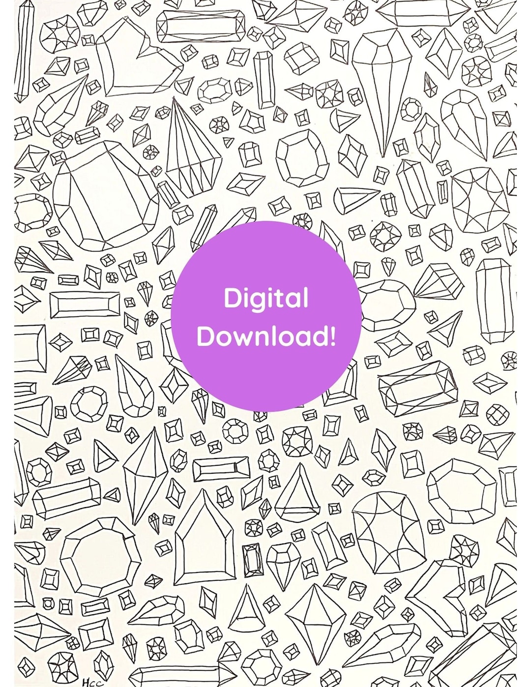 Crystal Nature Witchy Gemstone Coloring Sheet - Etsy