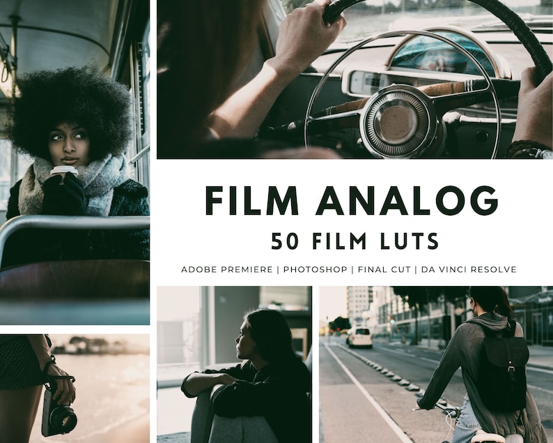 50 Analog Film Luts for Color Grading Premiere Pro, Davinci Resolve ...