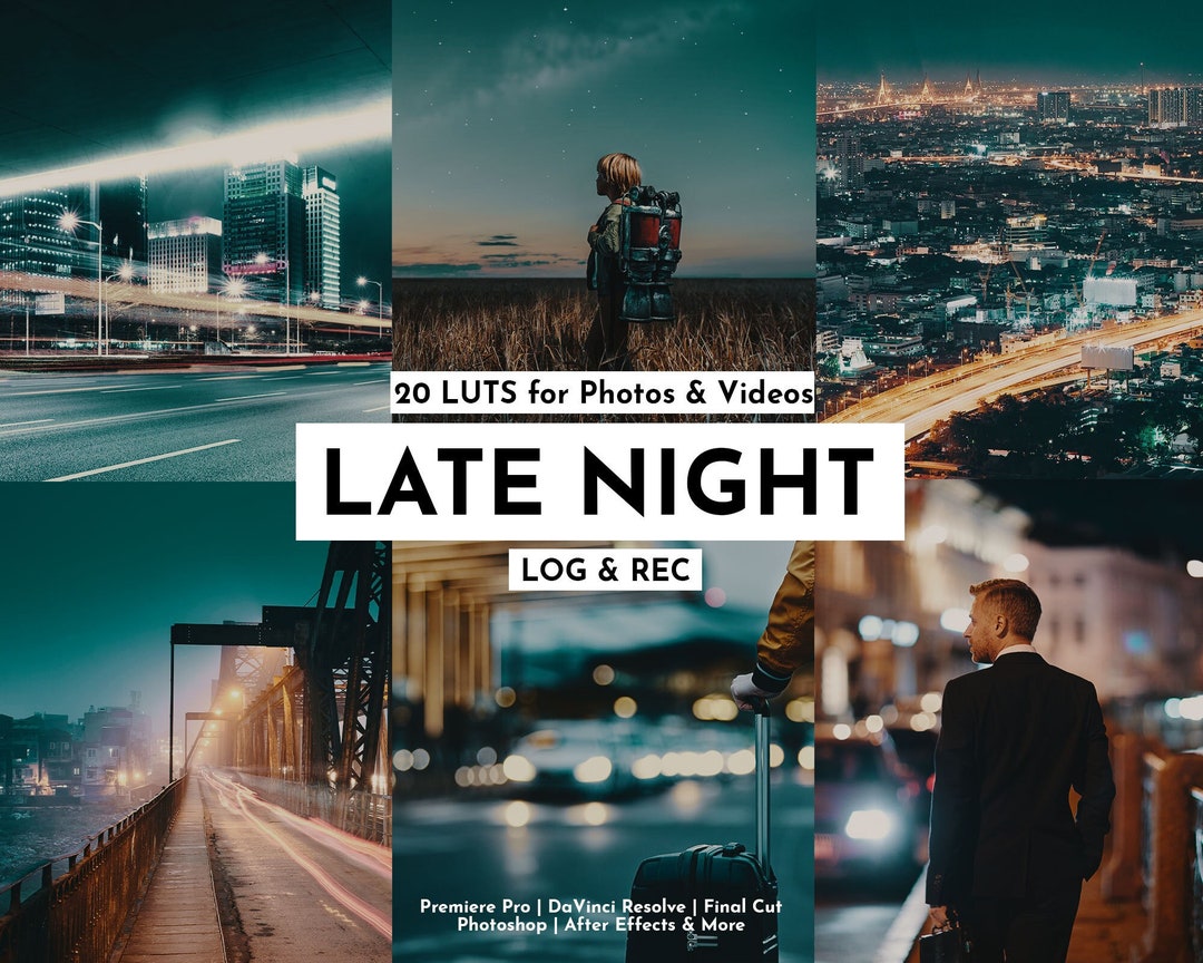 20 Night Cinematic Luts Pack for Color Grading Video - Etsy