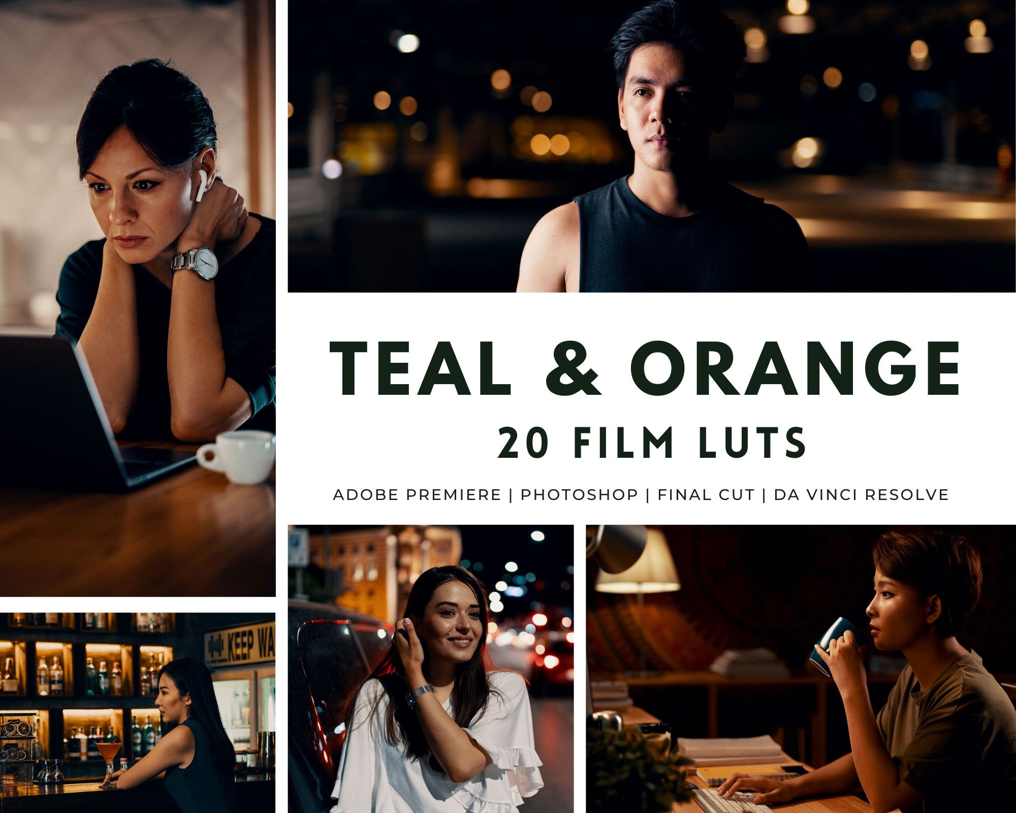 20 Teal & Orange Cinematic Luts Pack for Color Grading | Video Presets ...