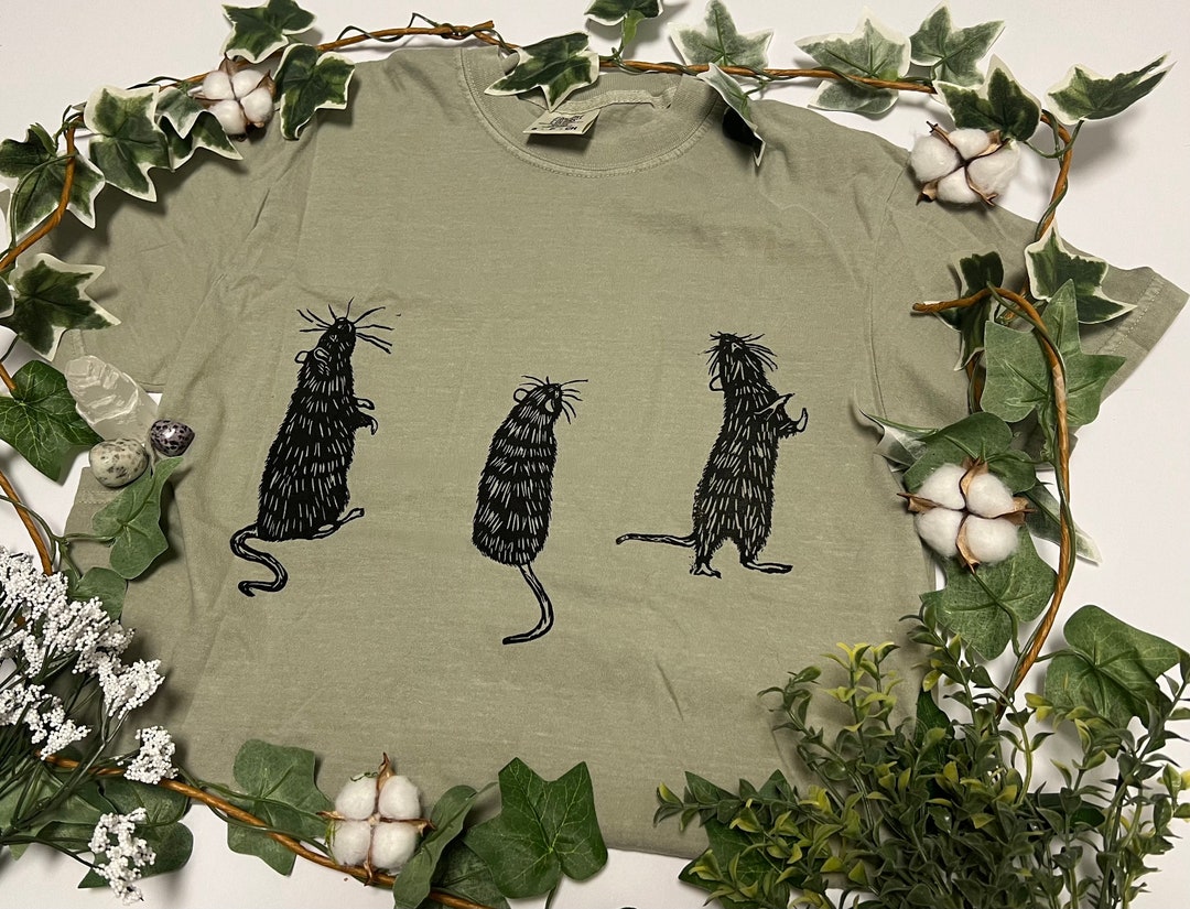 Rat Print Shirt/hand Printed/block Printed - Etsy
