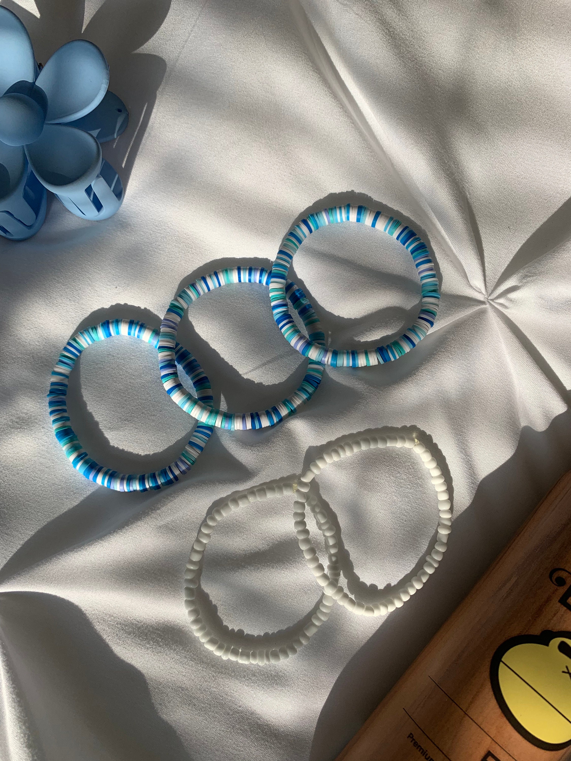 Ocean Waves Bracelets Set Clay Bead Bracelet Blue Bracelet - Etsy