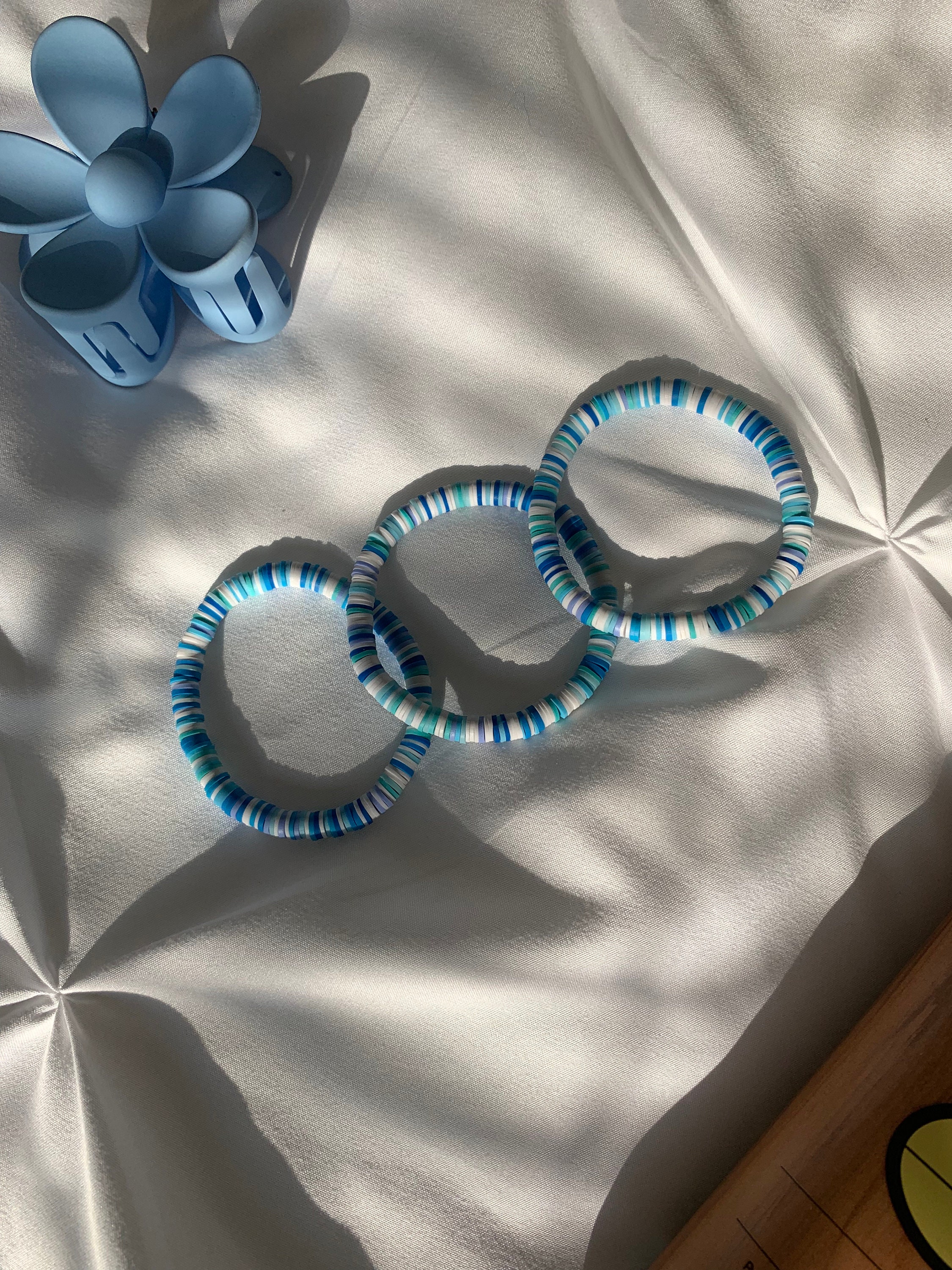 Ocean Waves Bracelets Set Clay Bead Bracelet Blue Bracelet - Etsy