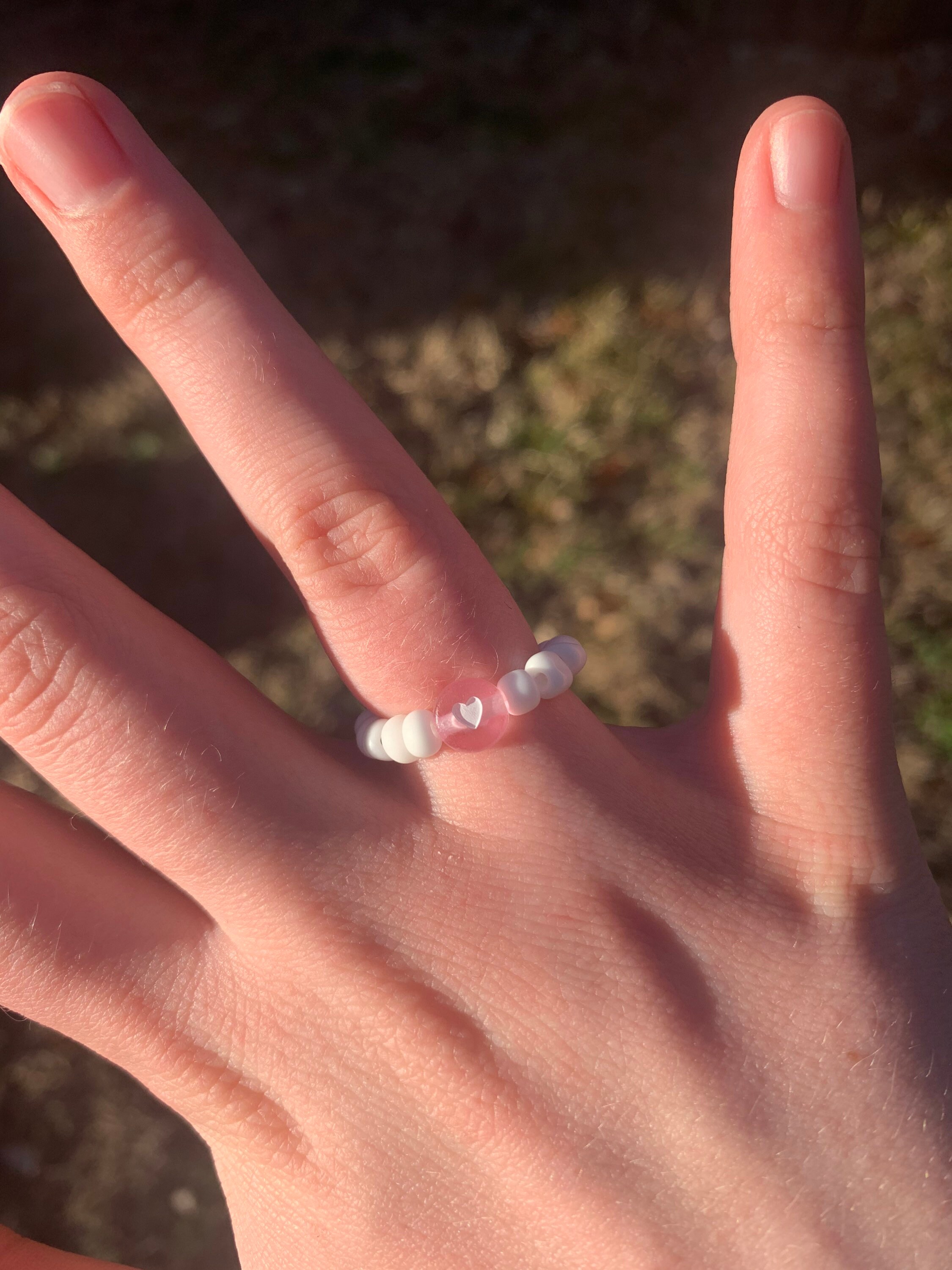 Stackable Heart Rings Preppy Heart Rings Seed Bead Heart - Etsy