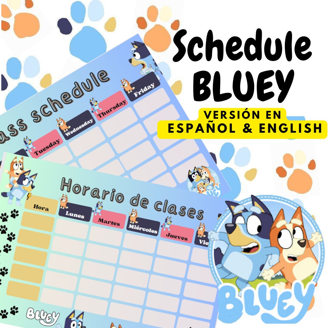 Class Schedule (A4) Spanish and English PDF Version Format Stationery ...