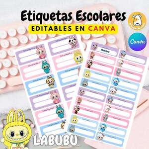 Labubu Cute School Labels / Notebooks, Pencils Supplies Book, Gifts ...