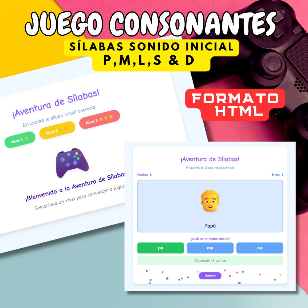 Juego Interactivo de las Consonantes P, M, L, S y D/ Conciencia ...