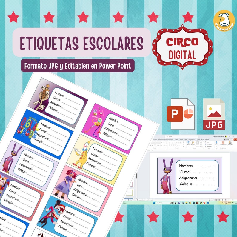 School Label Circo Digital Labels School Labels Prints Printable ...