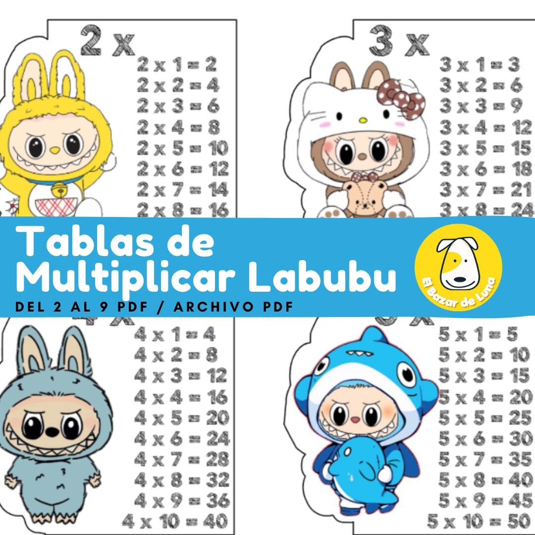 Tablas de multiplicar LABUBU del 2 al 9 PDF / Proyecto imprimible de ...