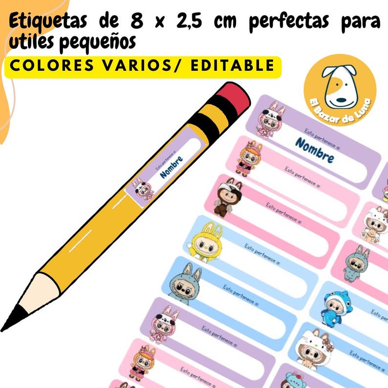 Labubu Cute School Labels / Notebooks, Pencils Supplies Book, Gifts ...