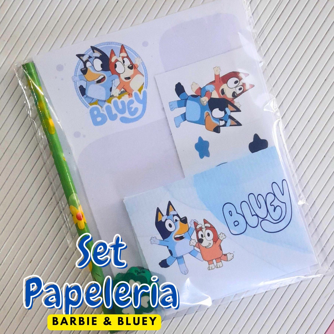 Stationery Set Notes Envelopes Bluey & Barbie PDF PPT Editable Cutting ...