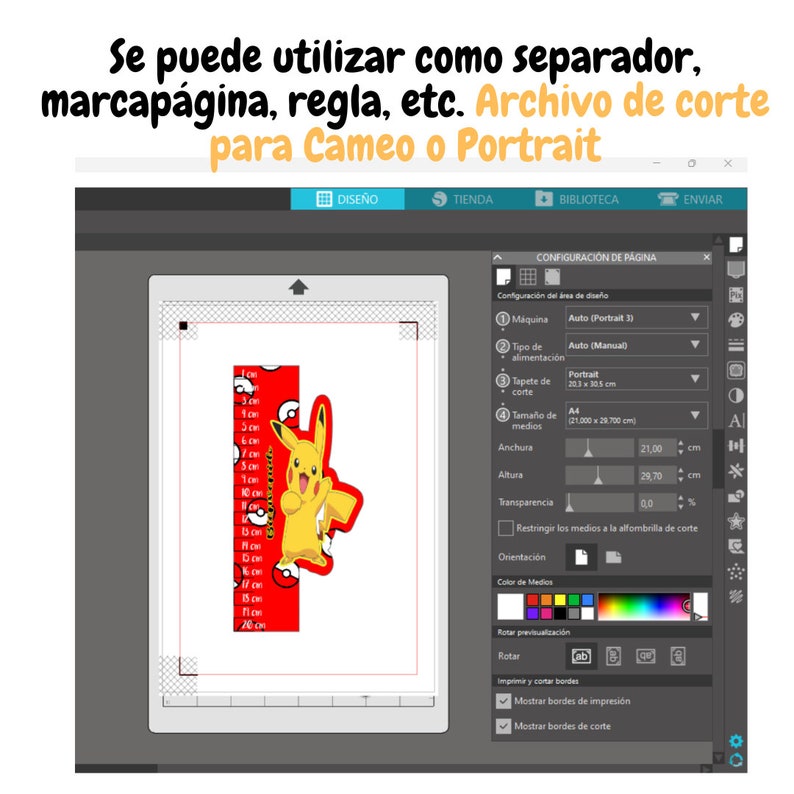 Ruler 20 Cm Pikachu Eevee Charmander PDF / Studio Cutting File Bookmark ...