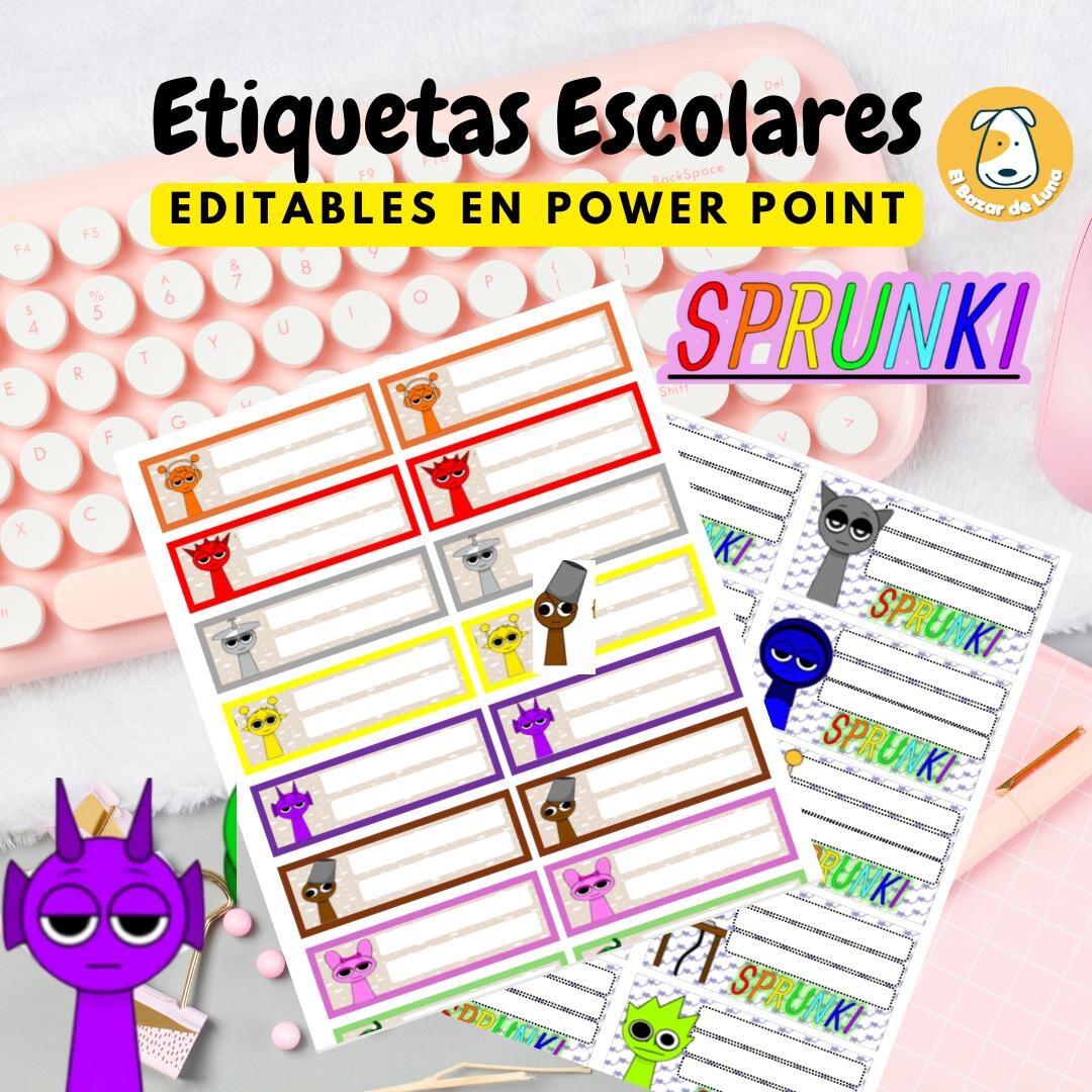 Sprunki School Labels / Notebooks, Pencils Supplies Book, Gifts ...