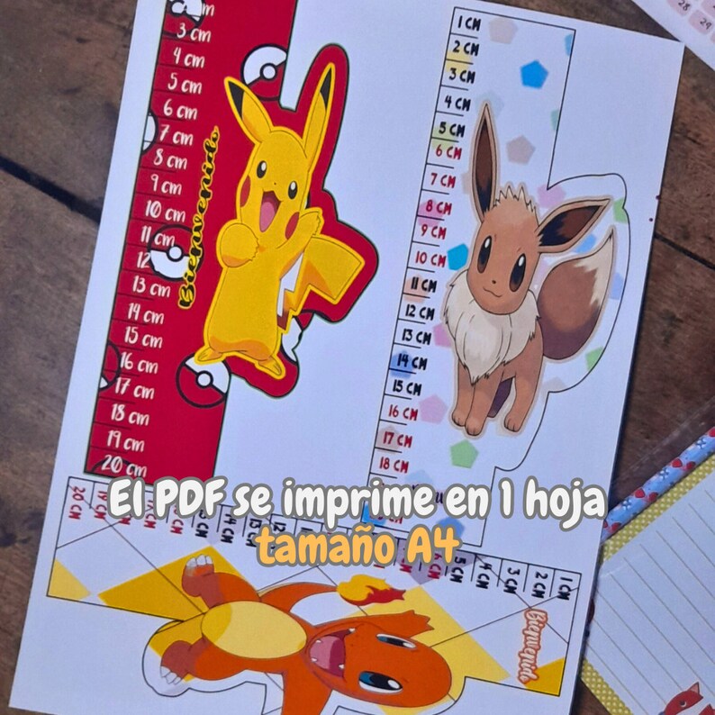 Ruler 20 Cm Pikachu Eevee Charmander PDF / Studio Cutting File Bookmark ...
