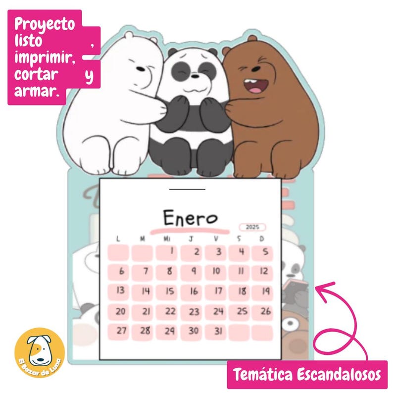 Calendario ros 2025 editable CANVA/ formatos PNG y PDF incluye regalo ...