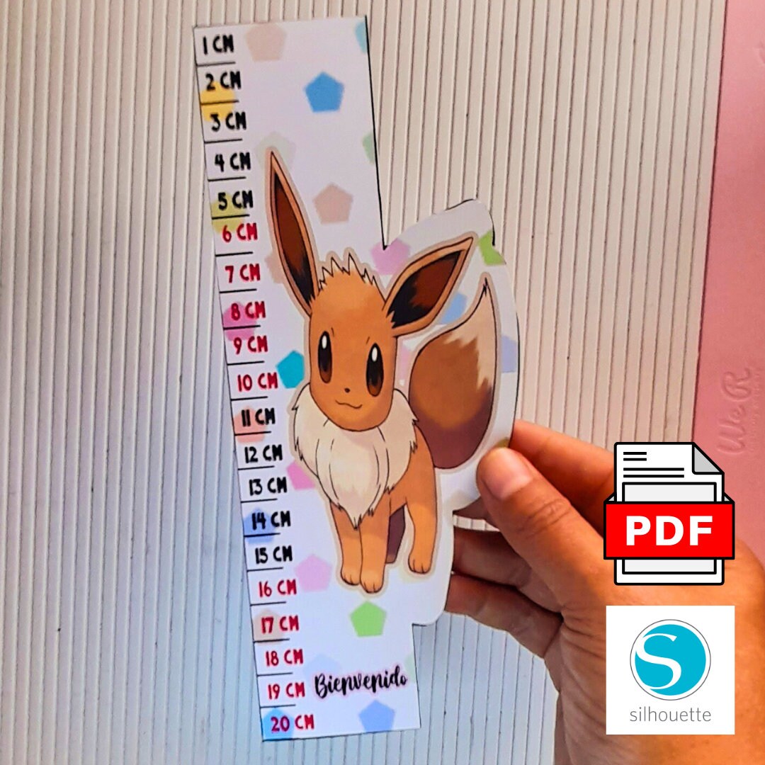 Ruler 20 Cm Pikachu Eevee Charmander PDF / Studio Cutting File Bookmark ...