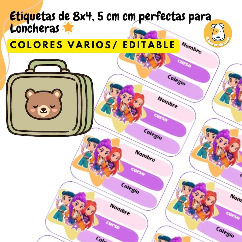 Golden Huntrix Saya Boys School Labels / Notebooks, Pencils, Supplies ...