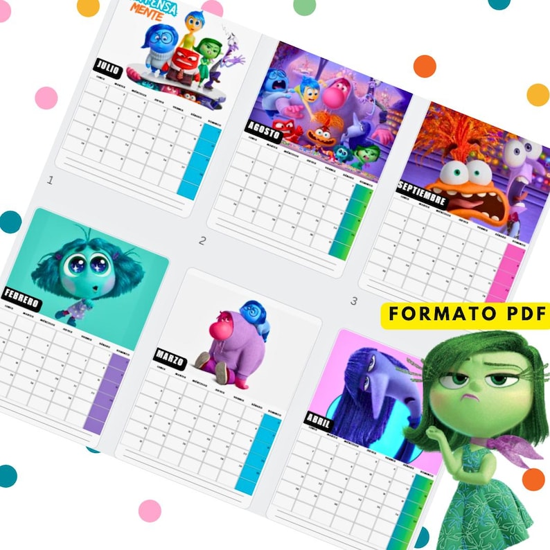 Calendar 2024 2025 of Your Favorite Emotions PDF Intensa A4 Printable ...