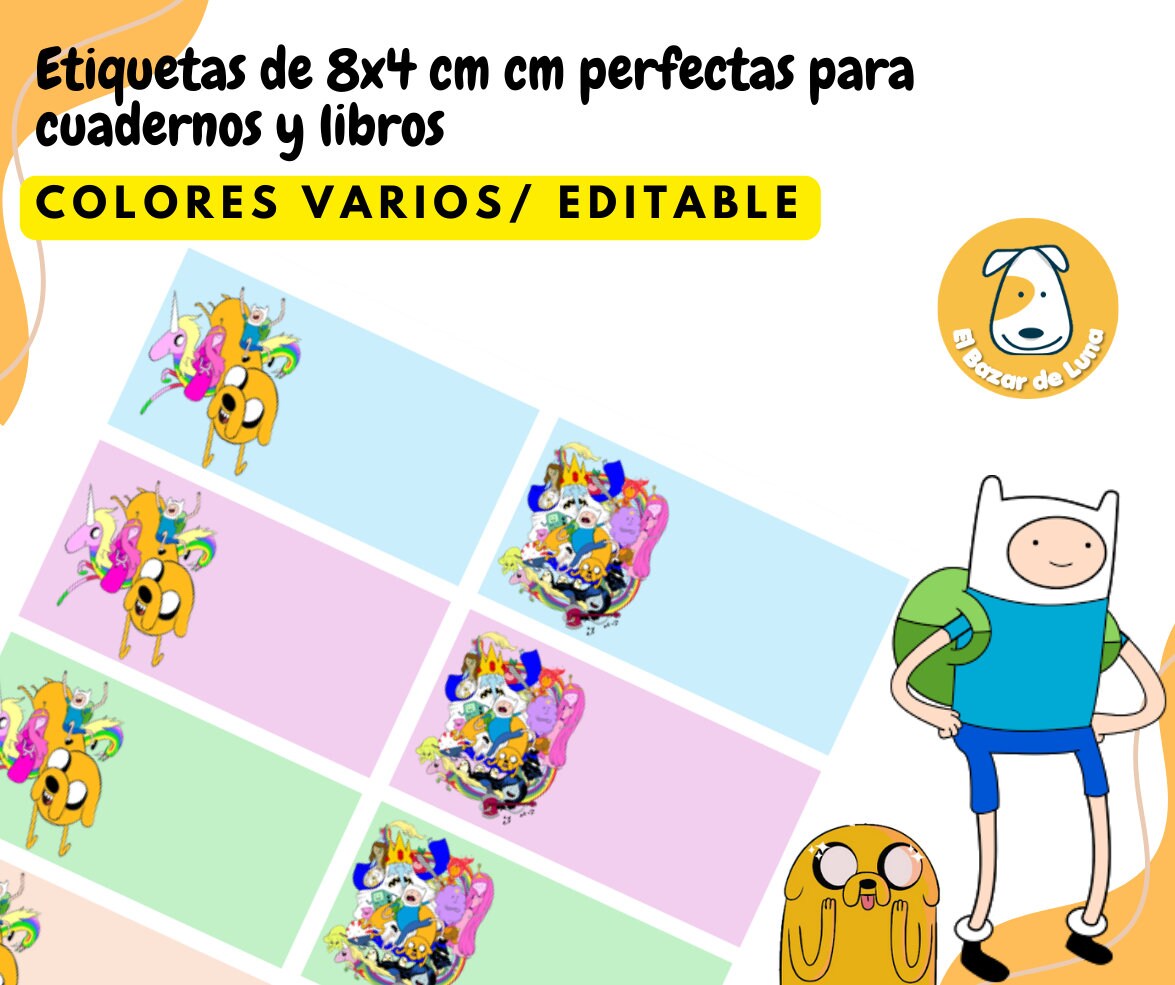 Adventure Time Themed School Labels, Notebooks, Pencils, Supplies, Back ...