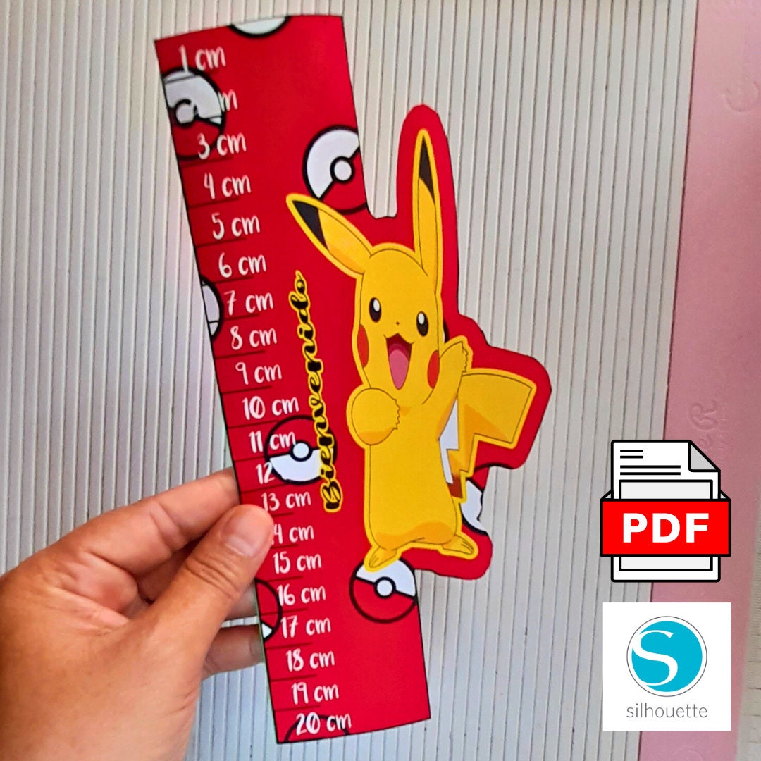 Ruler 20 Cm Pikachu Eevee Charmander PDF / Studio Cutting File Bookmark ...