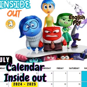 Calendar Inside Out Emociones 2024 - 2025 English Pdf Format Planner ...