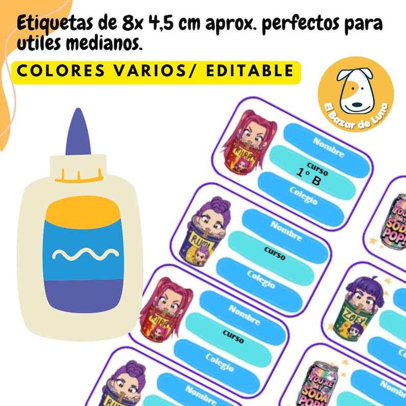 Golden Huntrix Saya Boys School Labels / Notebooks, Pencils, Supplies ...